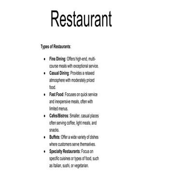 different types of restaurants and dining experiences | PPT