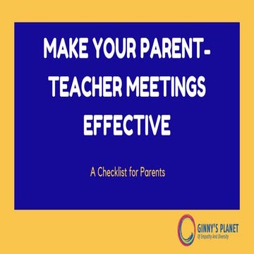 Make your Parent-Teacher meetings effective | PDF