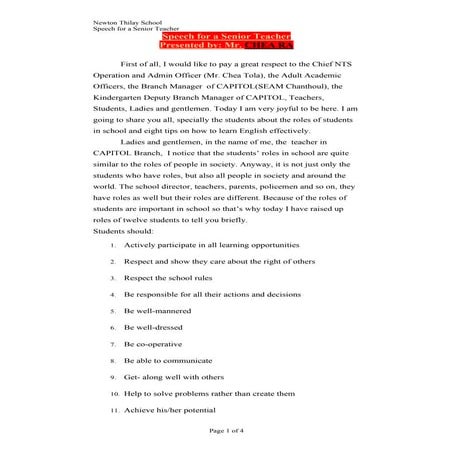 Copy of Speech for a teacher CT.pdfAppointment of Certificate Awarding ...