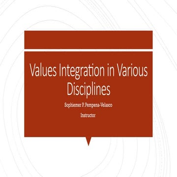 Values Integration in Various Discipline | PPTX