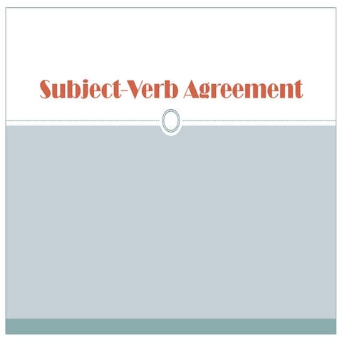 Subject Verb Agreement (Grade 7 English) | PPTX