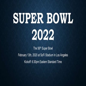 Super Bowl 2022 | PPT