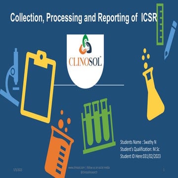 Collection, Processing and Reporting of ICSR | PPTX