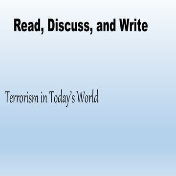 Terrorism in Today's World lesson by Dean Berry | PPTX