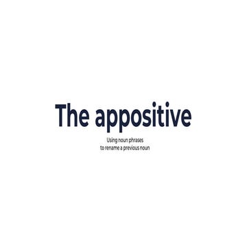 The appositive | PPTX