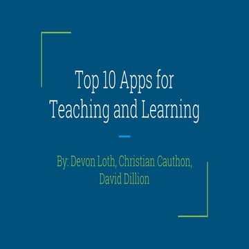 10 best apps for Teaching and Learning (App Circus 2 home work) | PPTX