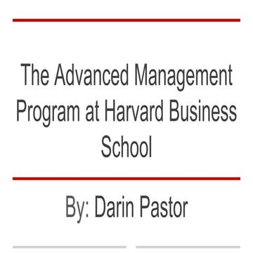 The Advanced Management Program at Harvard Business School | PPTX ...