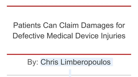 Claims involving defective medical devices | PDF