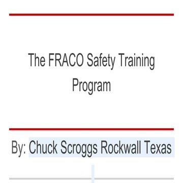 The FRACO Safety Training Program | PPTX
