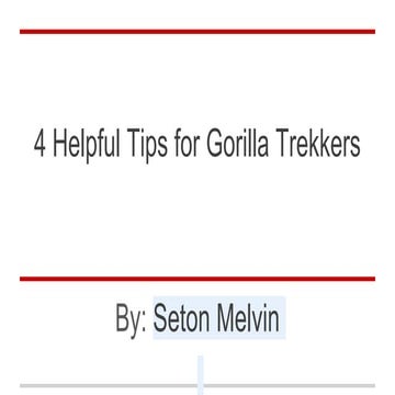 4 Helpful Tips for Gorilla Trekkers | PPT