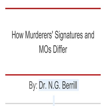 How Murderers' Signatures and MOs Differ | PPTX