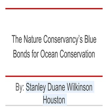 The Nature Conservancy’s Blue Bonds for Ocean Conservation | PPT