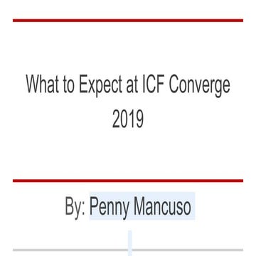 What to Expect at ICF Converge 2019 | PPT