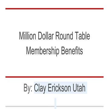 Million Dollar Round Table Membership Benefits | PPTX