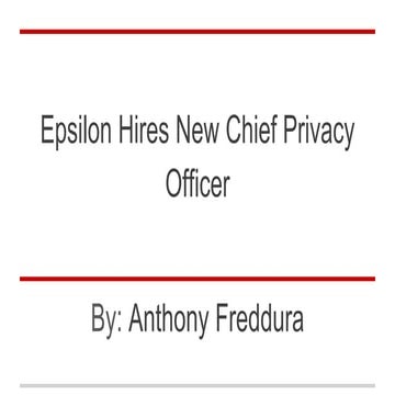 Epsilon Hires New Chief Privacy Officer | PPT