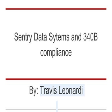 Sentry Data Sytems and 340B compliance | PPT