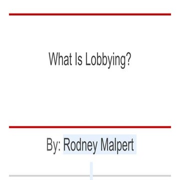 What Is Lobbying? | PPTX