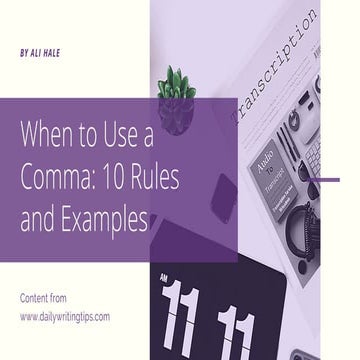 When to use a comma: 10 rules and examples | PDF