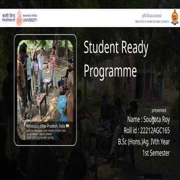 Student Ready Program , Rural Agricultural Work Experience by SOUGATA ...