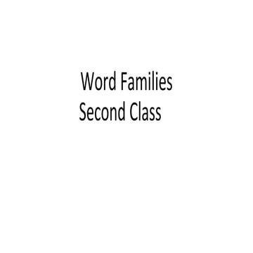 Word Families | PPTX