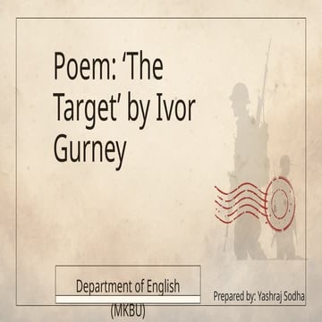 Poem Analysis: 'The Target' by Ivor Gurney | PPTX