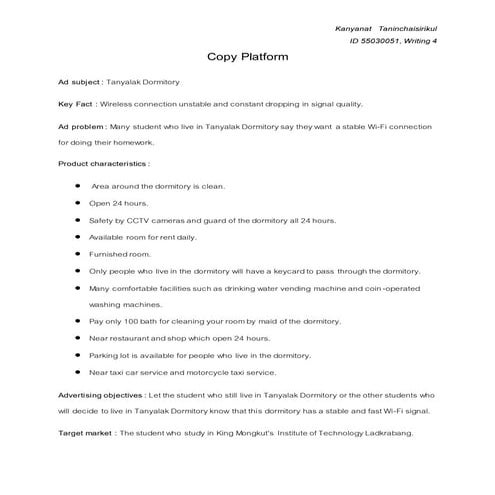 Copy platform and copy sheet | DOCX
