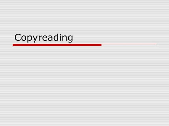 COPYREADING exercises.pptx for Journalism | PPTX | Resume Writing and ...