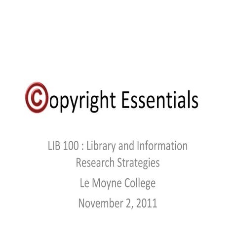 Copyright Essentials | PPT