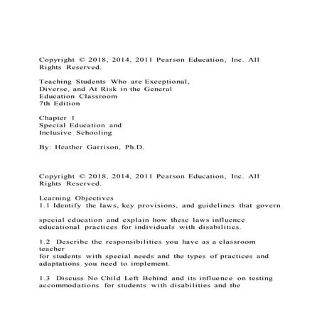 Copyright © 2018, 2014, 2011 Pearson Education, Inc. All Right | DOCX ...