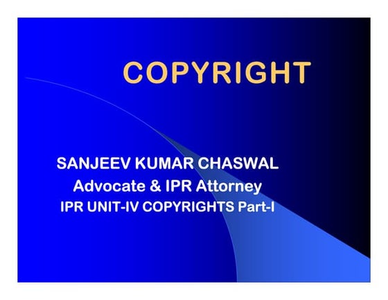 A presentation on Copyright & Copyright Infringement | PPT