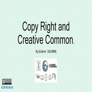 Copy right and creative common | PPT