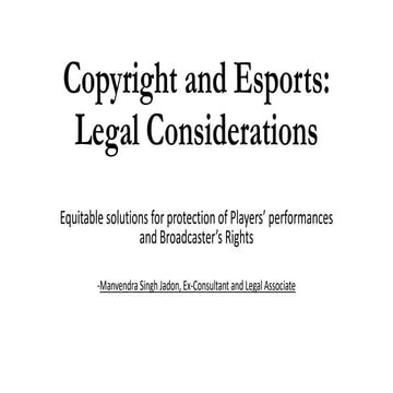 Copyright and Esports | PPT