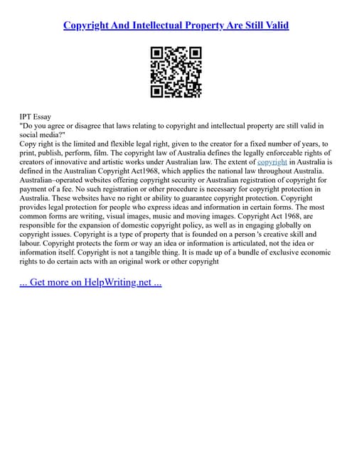 Intellectual Property Rights ( IPR ) | PPT