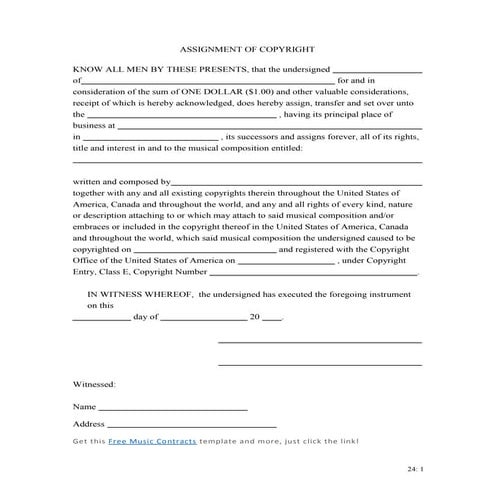 Copyright assignment contract | PDF | Law