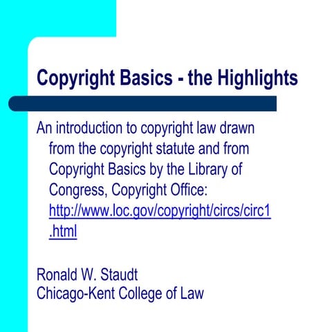 Basics of Copyright Protections Online | PPT