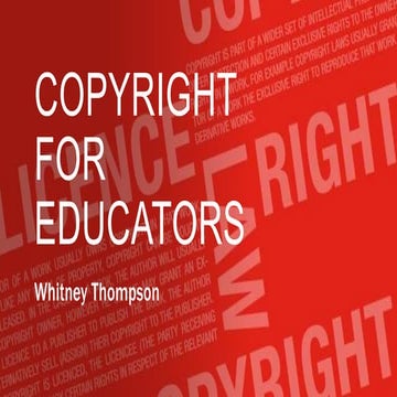 Copyright basics powerpoint for educators | PPTX