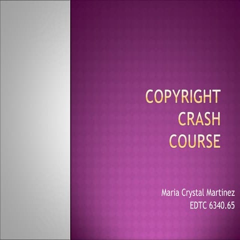Copyright crash course | PPT