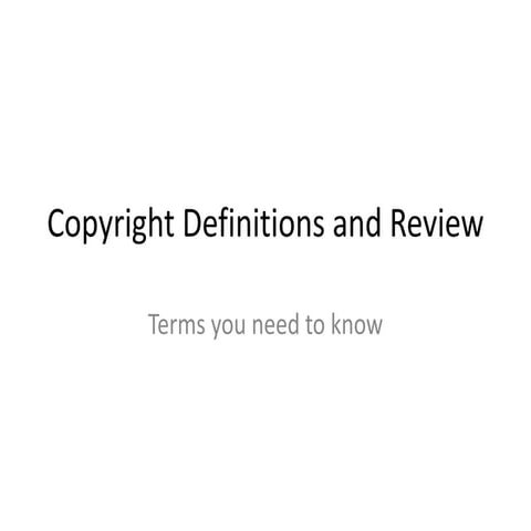 Copyright Terms You Need To Know | PPTX
