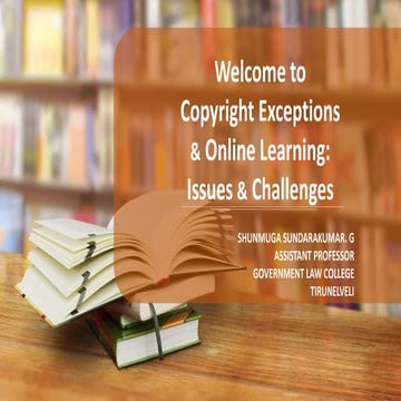 Copyright Exception and Online Learning issues and challenges | PPTX