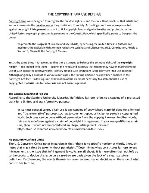 What Is Fair Use? | PPTX