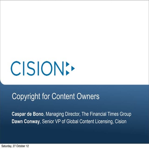 Copyright for Content owners | PDF