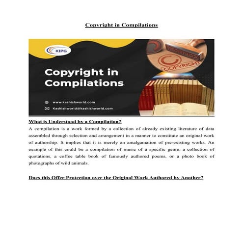 Copyright in Compilations | PDF
