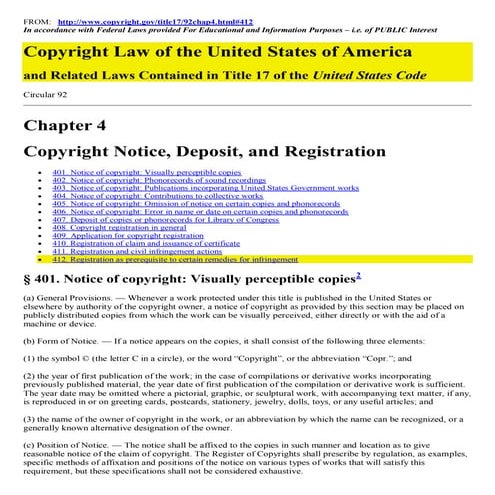 COPYRIGHT LAW OF THE UNITED STATES OF AMERICA | PDF