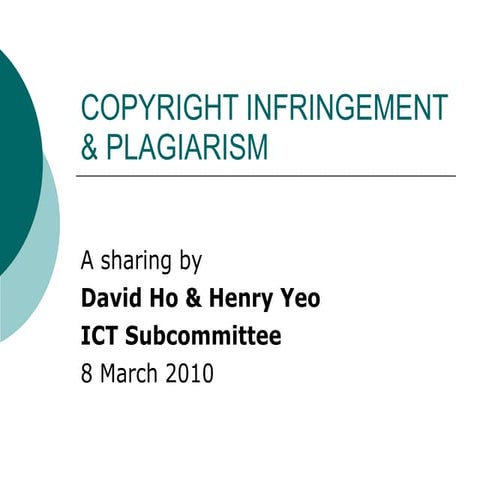 Copyright & plagiarism sharing | PPT