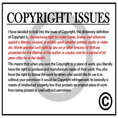 Copyright Issues | PPTX | Law
