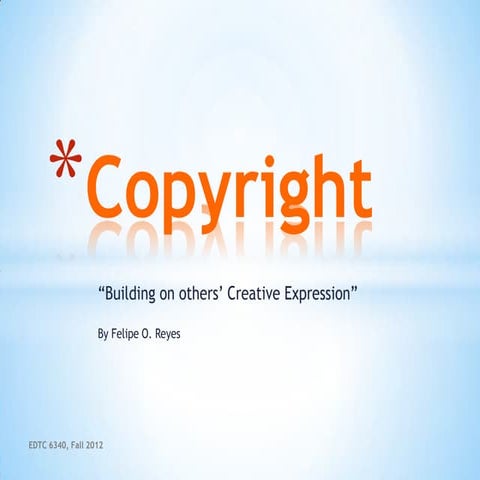 Copyright presentation 2 | PPTX | Law