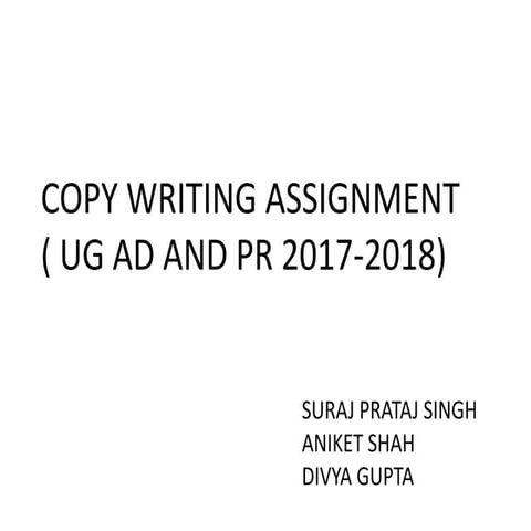 Copy writing project | PPTX
