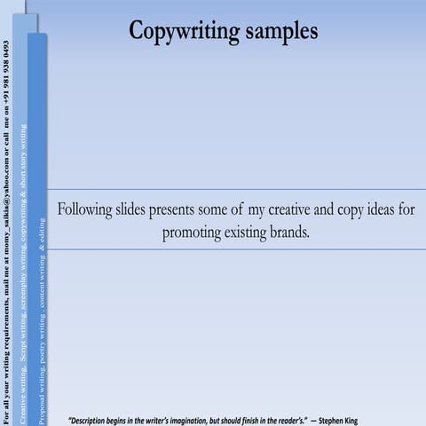 Copywriting samples - my ideas | PPT