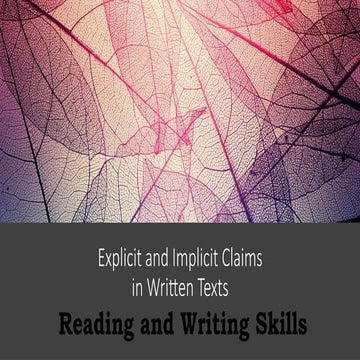 Identifying explicit & implicit claim in a text | PPTX