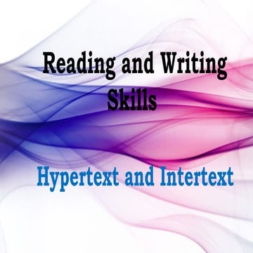 Lesson hypertext and intertext | PPTX